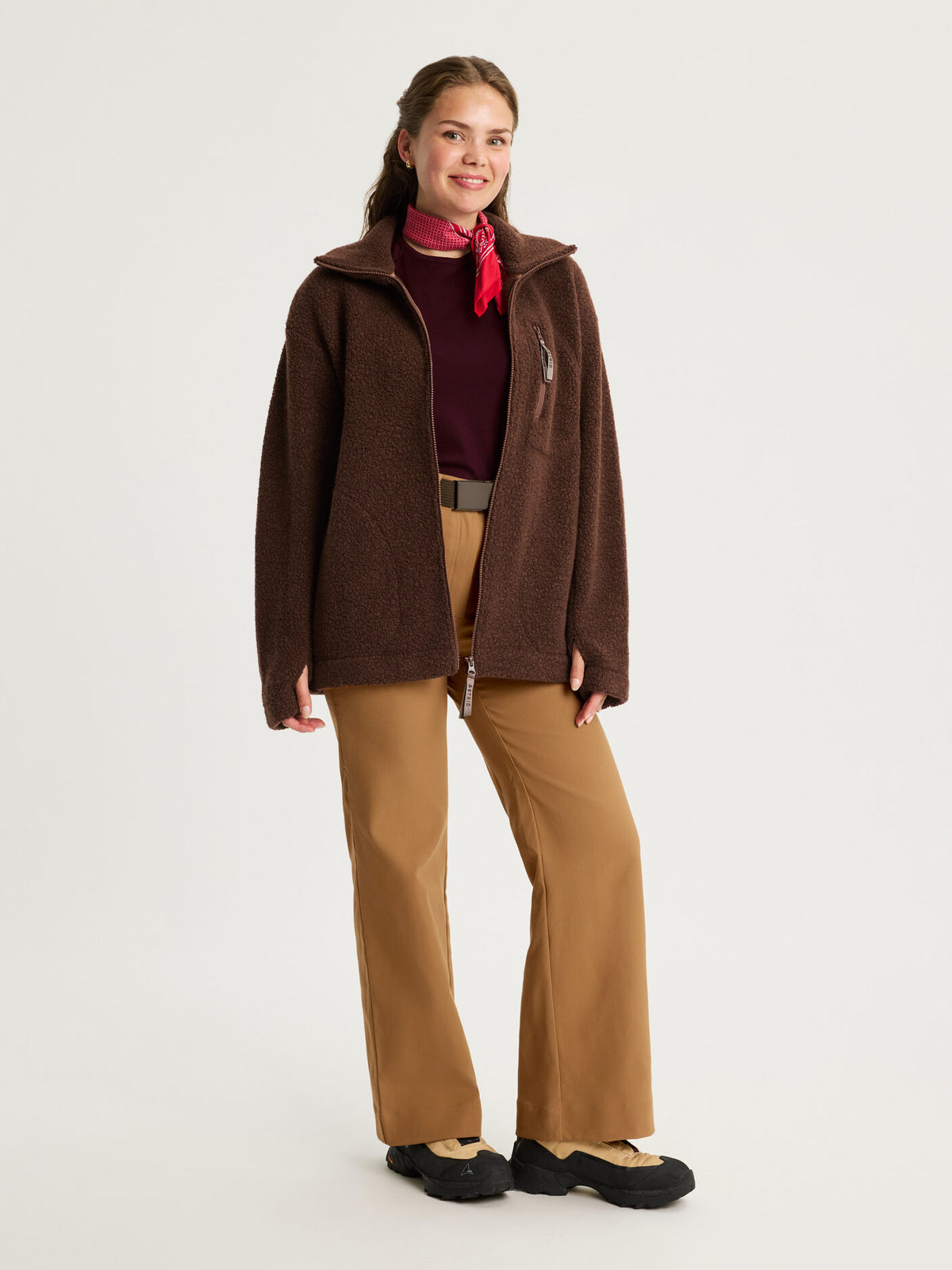 Women's Fleece Jacket Rust | Astrid Wild