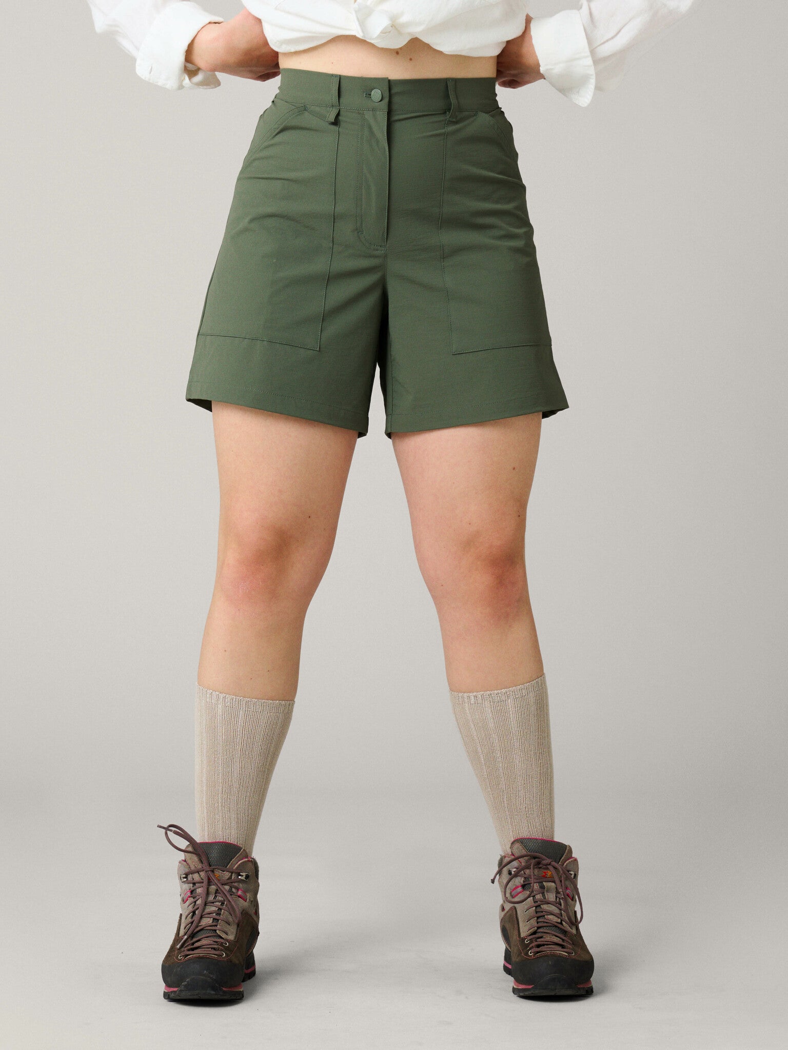 Women's Outdoor Shorts High Waist Green | Astrid Wild