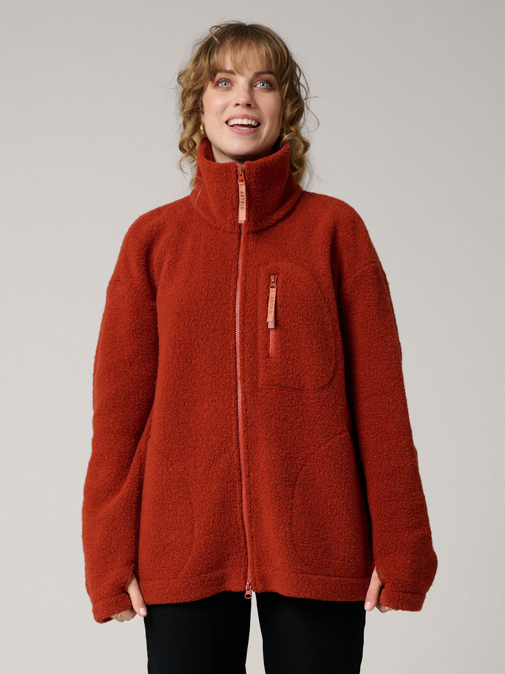 Women's Fleece Jacket Rust | Astrid Wild