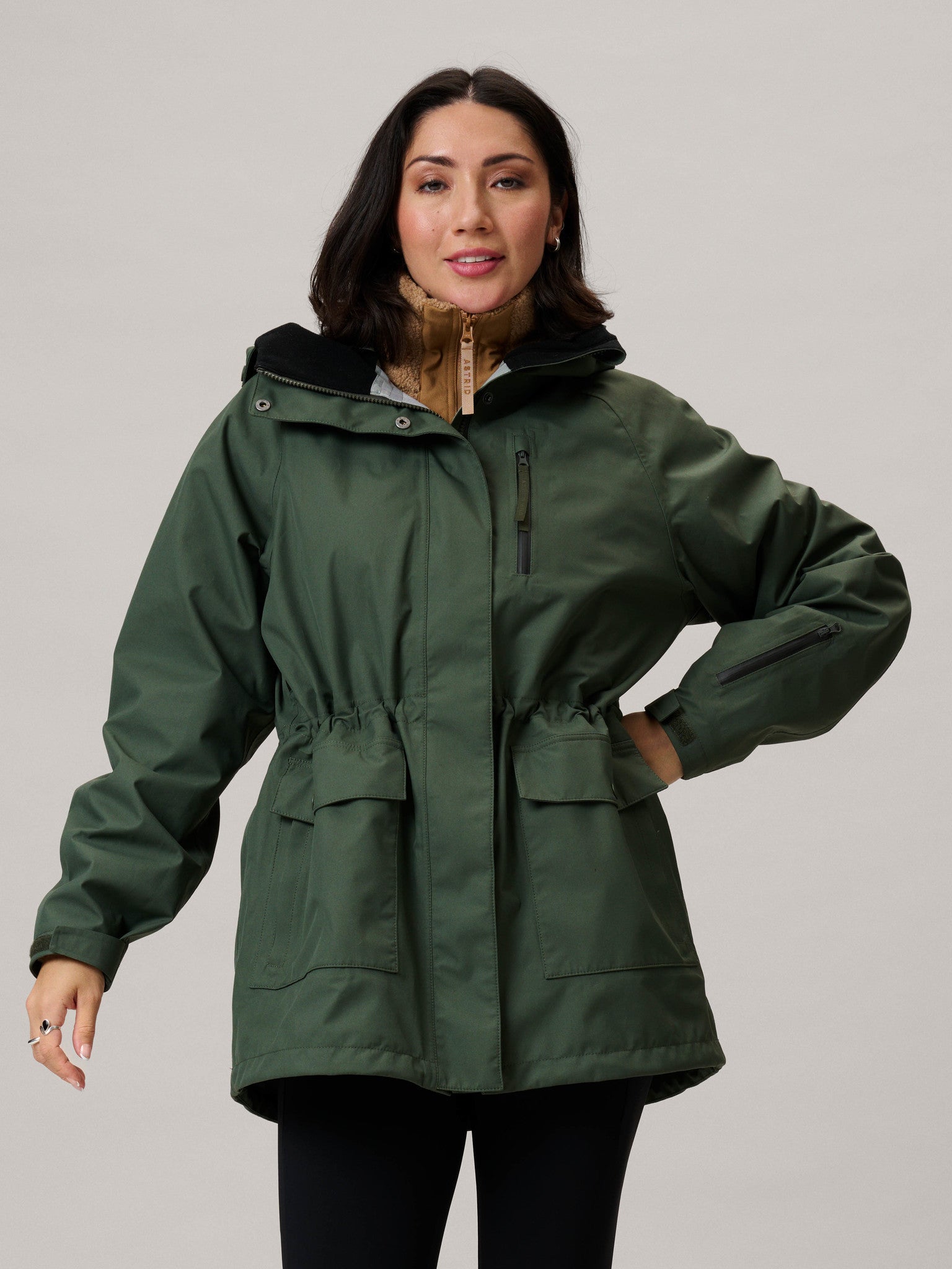 Women's Waterproof 3L Shell Jacket Green | Astrid Wild